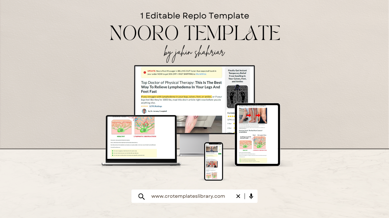 Nooro Replo Advertorial Template – CRO Templates Library